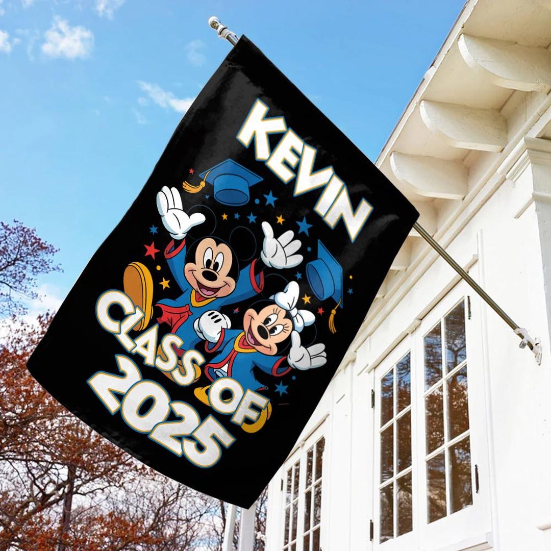 Disneyland Mickey Minnie Class of 2025 Flag, Disneyland Graduation Flag ...