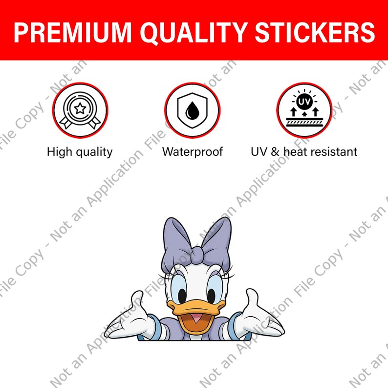 Disney Daisy Duck Peekaboo Peeker Peeking Car Window Decals, Bumper ...