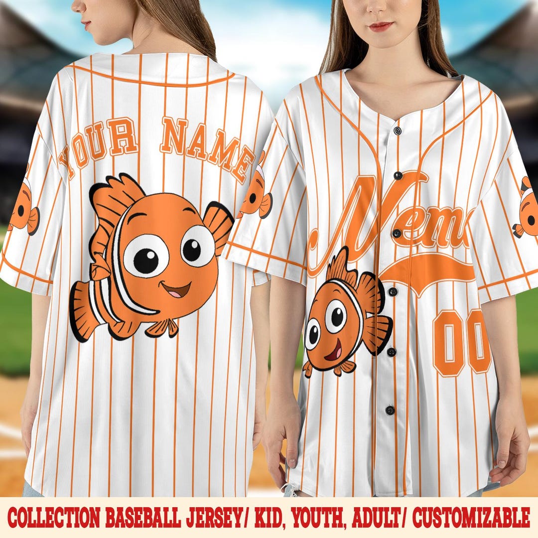 Personalized Disney Finding Nemo Baseball Jersey, Custom Disney ...