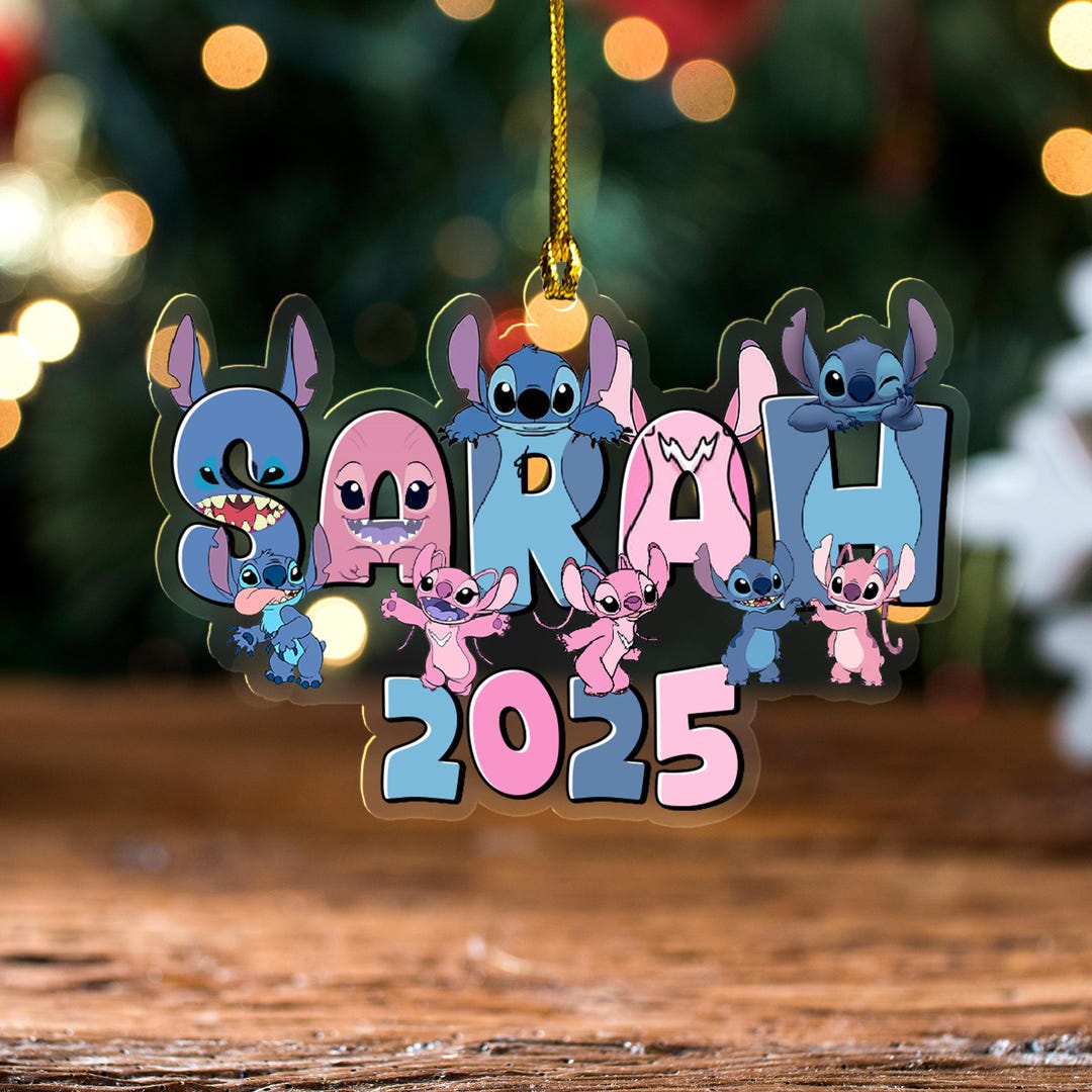 Personalized Disney Stitch Christmas Ornament, Disney Family Christmas ...