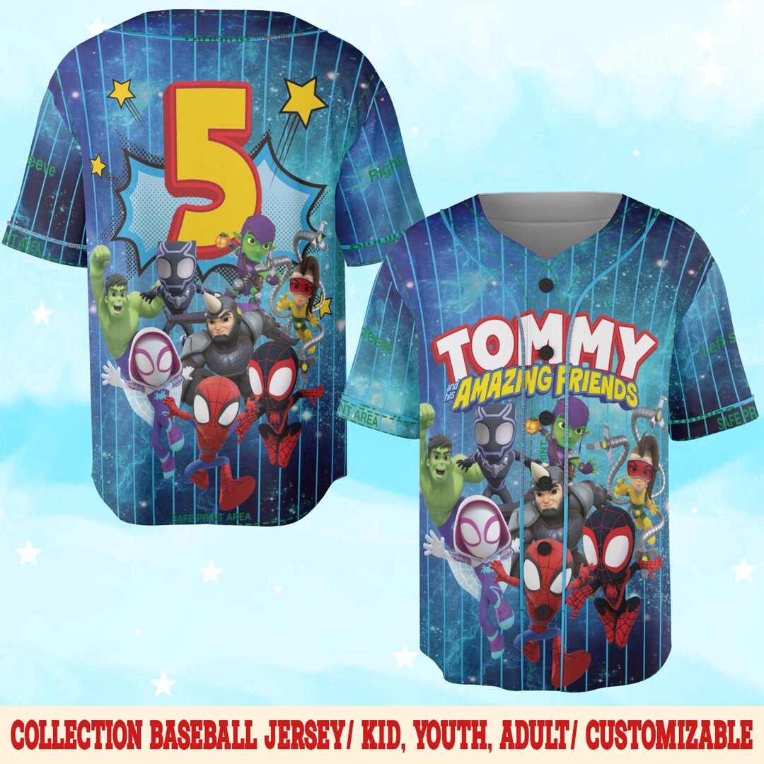 Personalized Spidey and His Amazing Friends Baseball Jersey, Spidey ...