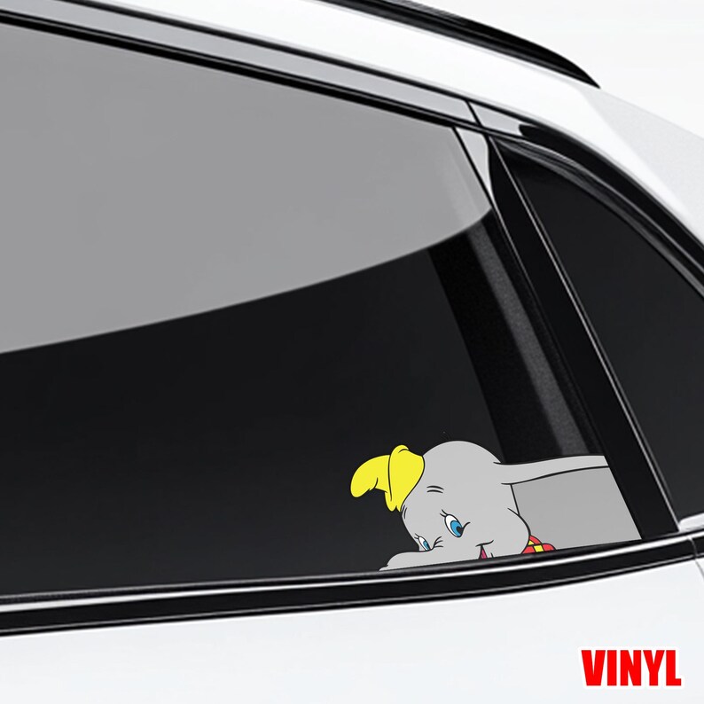 Dumbo Peeker Peeking Car Window Decals - Circus Elephant Bumper ...