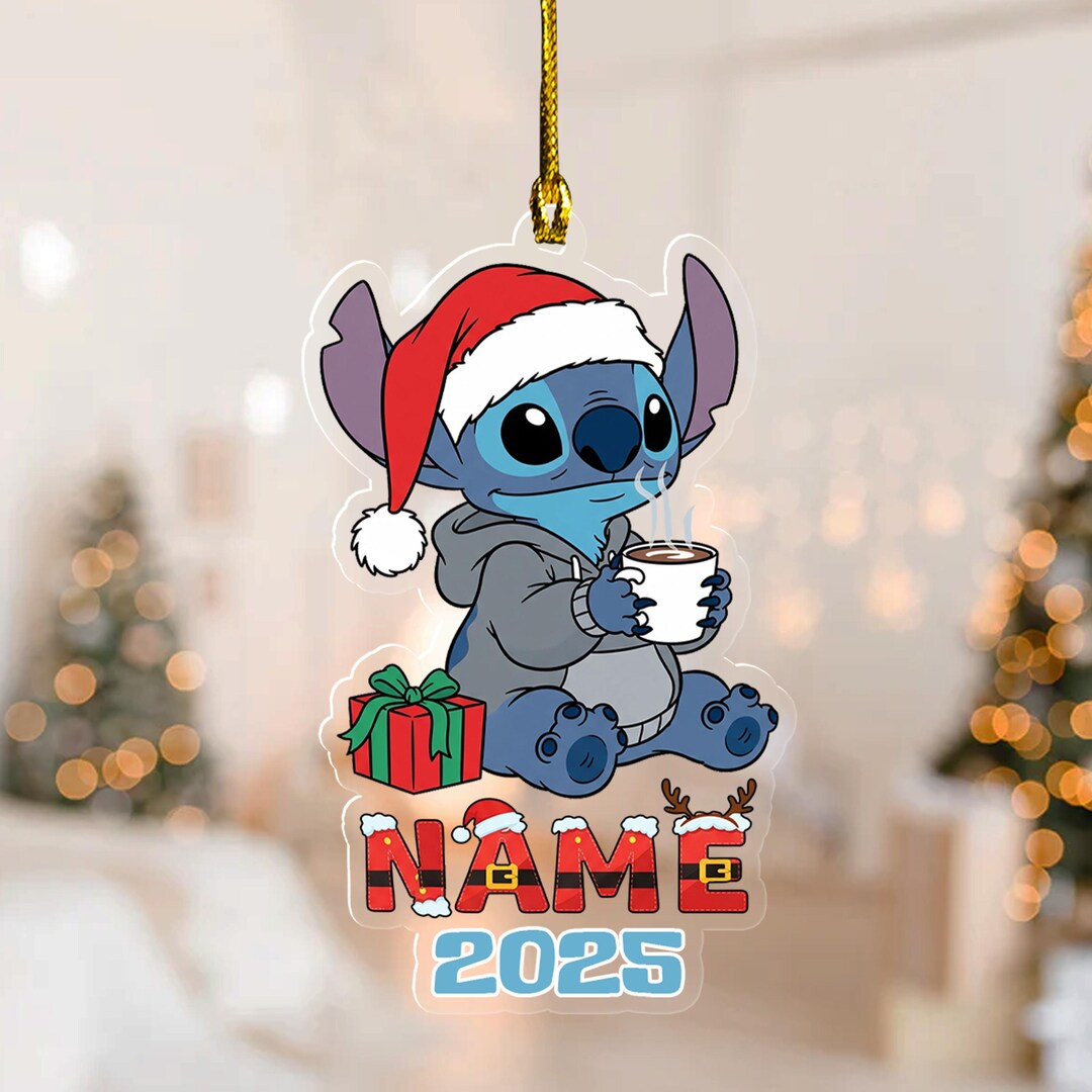 Custom Disney Stitch Christmas Ornament, Disney Family Christmas Tree ...
