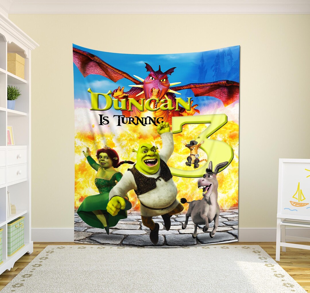 Shrek Birthday Party, Shrek Party Banner, Shrek Birthday Backdrop ...