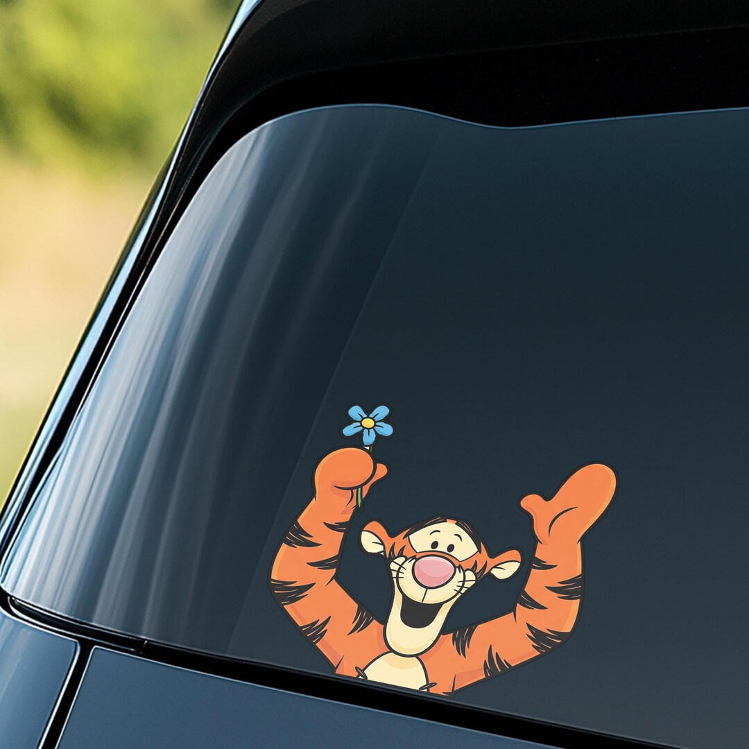 Winnie the Pooh Peeking Car Window Decal,cute Bear Peekaboo Vinyl ...