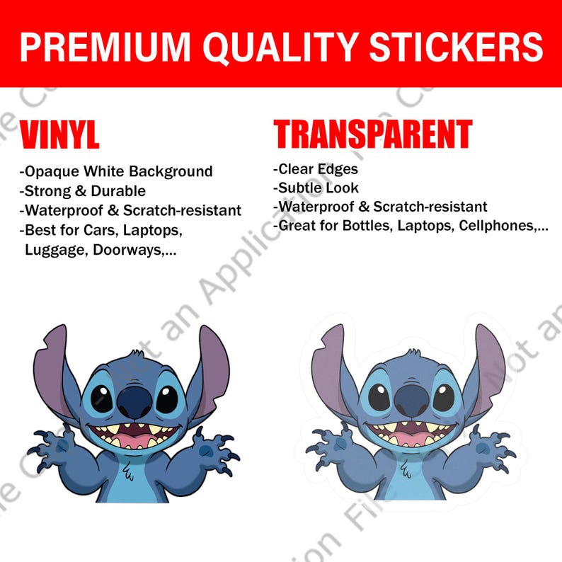 Disney Lilo Stitch Peeker Peeking Sticker, Car Waterproof for Water ...