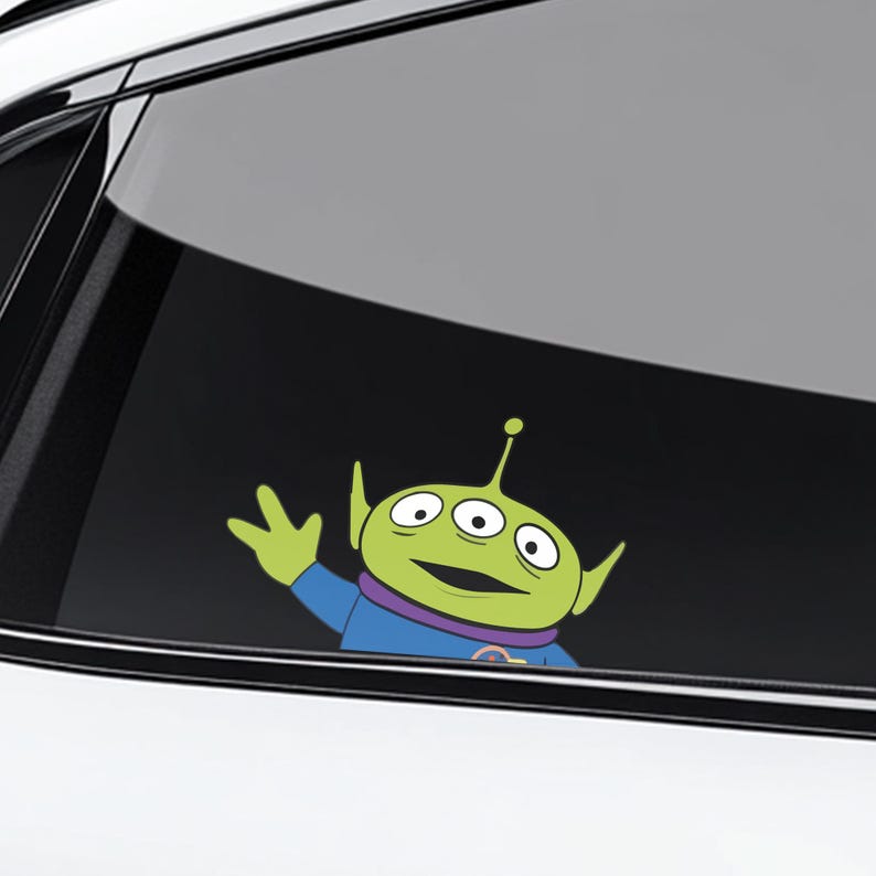 Toy Story Alien Peeker Car Decal, Pixar Peekaboo Window Bumper Vinyl ...