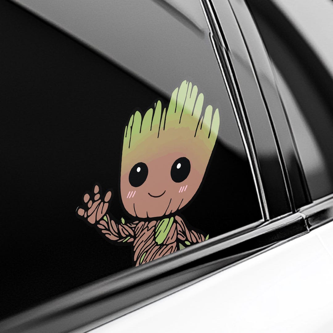 Baby Groot Peeker Sticker, Cute Marvel Decal, Car Peeker Sticker, Car ...