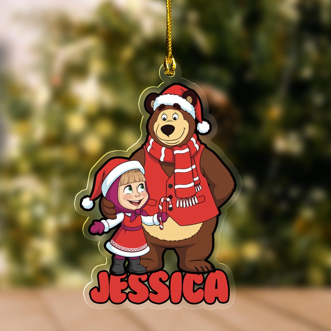 Personalized Masha and the Bear Ornament, Personalized Masha Bear Gifts ...