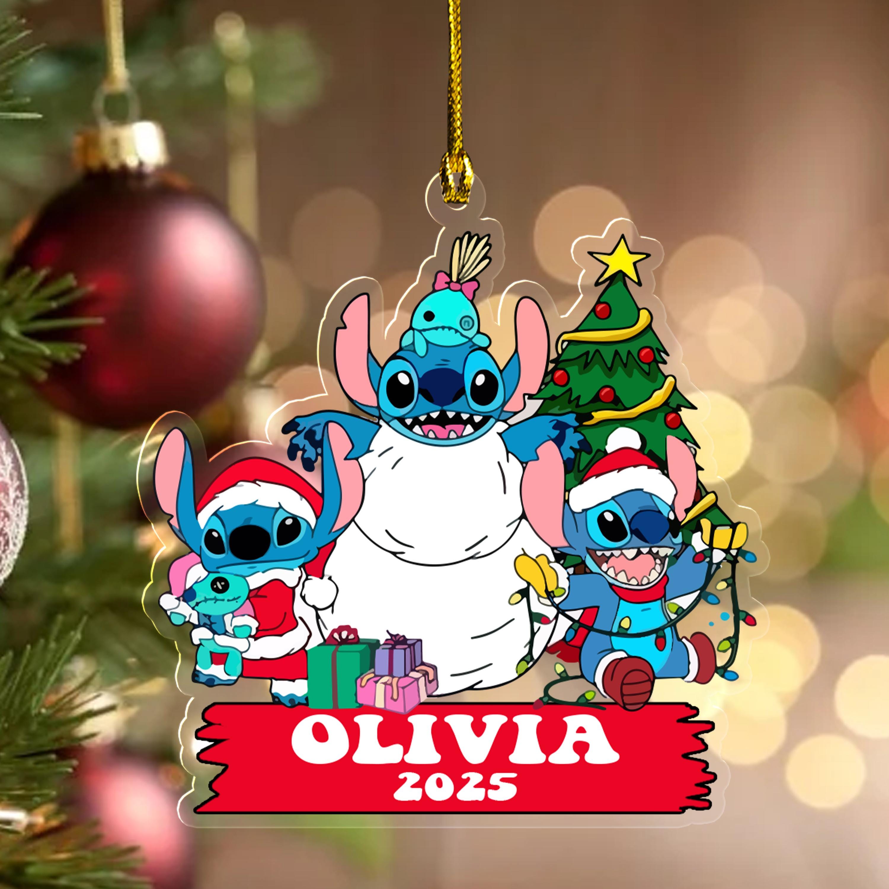 Disney Stitch Christmas Ornament,disney Family Christmas Tree Hanging ...
