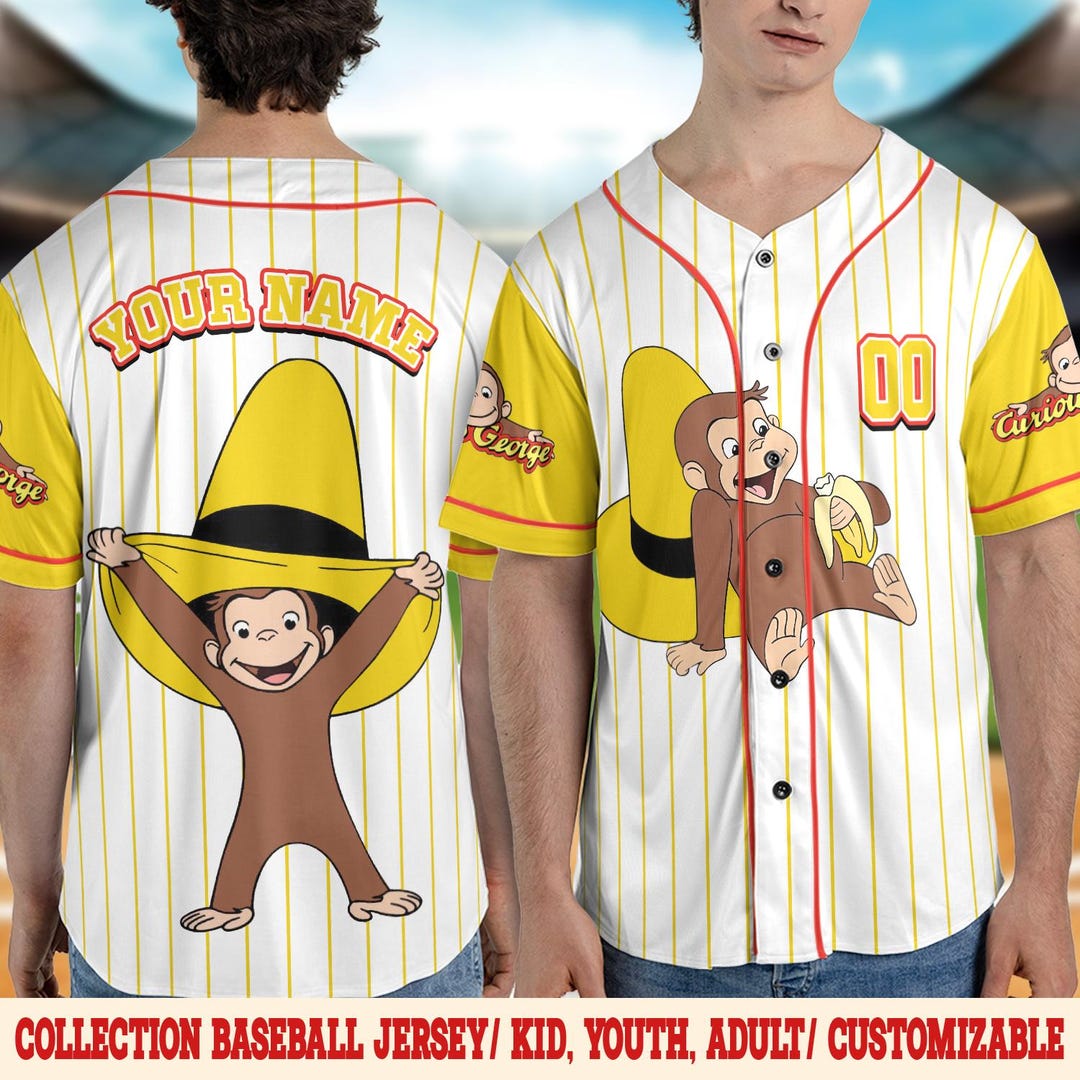 Curious George Birthday Baseball Jersey/curious George Baseball Shirt ...