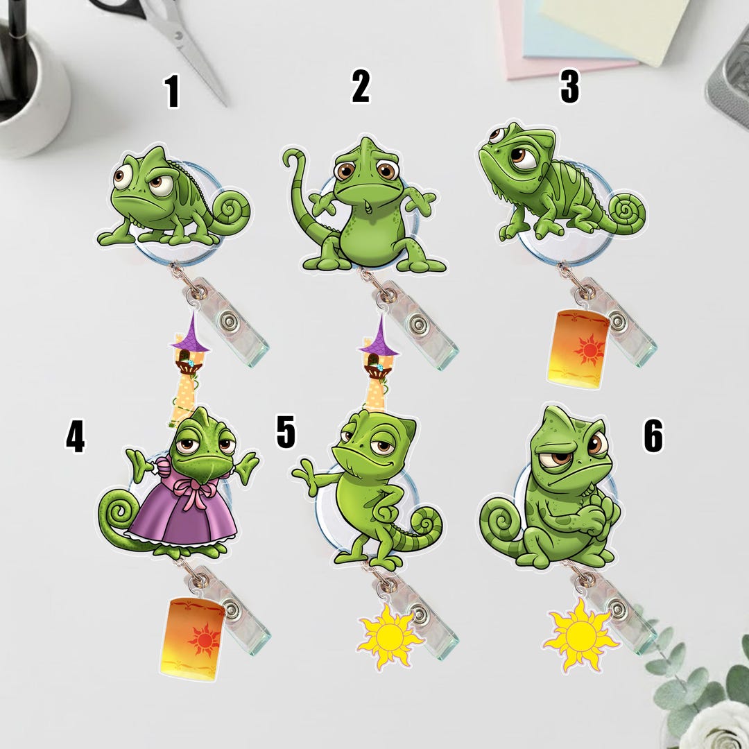 Pascal Retractable Badge Reel, Nurse Teacher ID Holder, Cute Tangled ...
