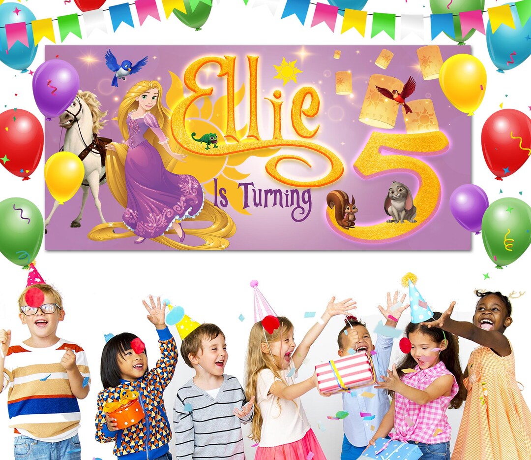 Personalized Disney Tangled Rapunzel Backdrop, Tangled Rapunzel Banner ...
