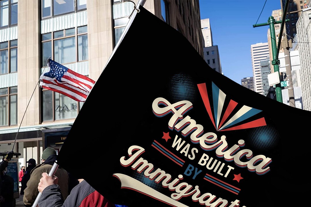 America Was Built by Immigrants Garden Flag, Patriotic Outdoor Decor ...