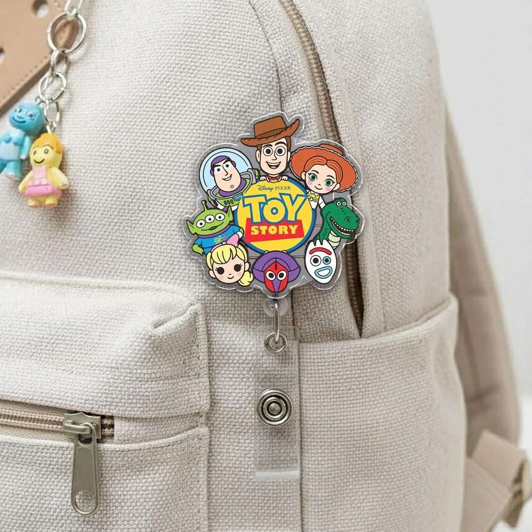 Toy Story Badge Reel, Pixar Characters ID Holder, Woody Buzz Lightyear ...