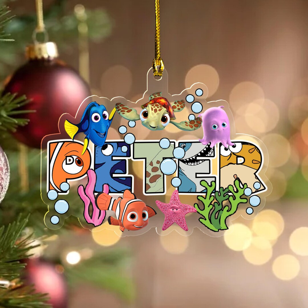 Personalized Disney Pixar Finding Nemo Christmas Ornament, Custom Name ...