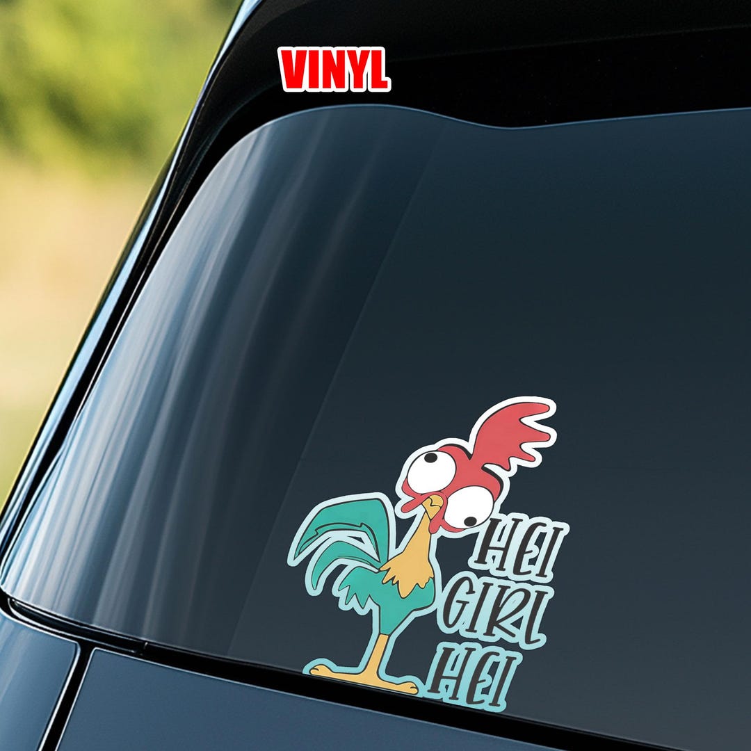 Hei Hei Pua Pua Peeker Peekaboo Sticker, Funny Disney Moana Peeking Car ...