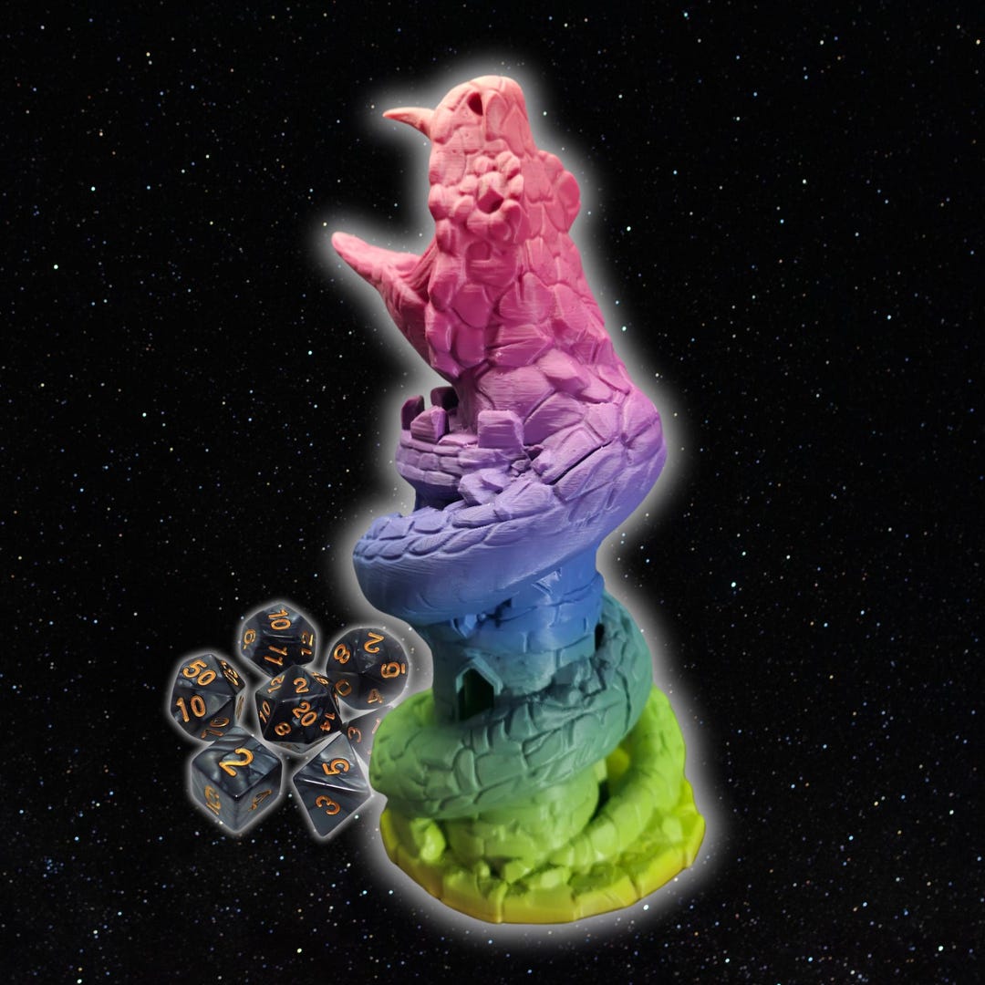 Psychedelic Serpent Dice Tower: 3D Printed Tri-color Dnd Roller - Etsy
