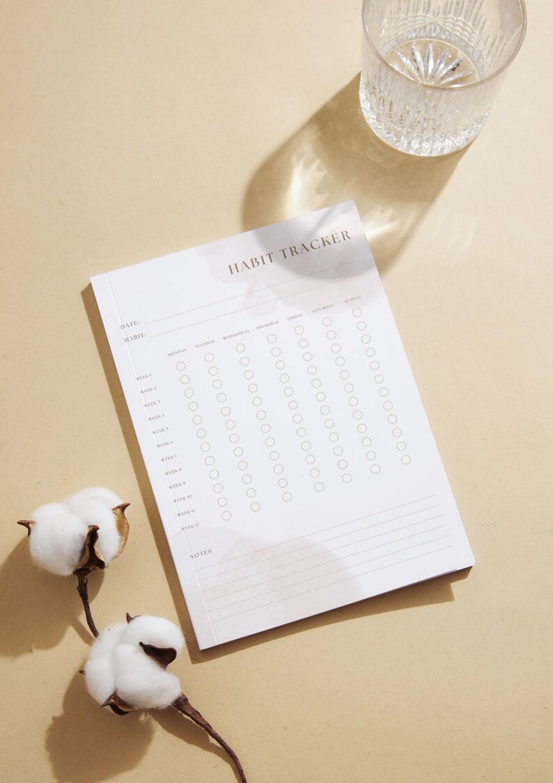Habit Tracker, A4/A5/US Letter, Printable PDF, Vertical, Digital ...