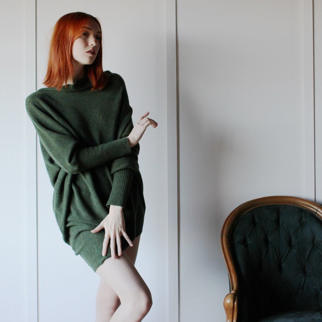 Merino Wool Oversized Sweater With Asymmetrical Body, Made to Order ...