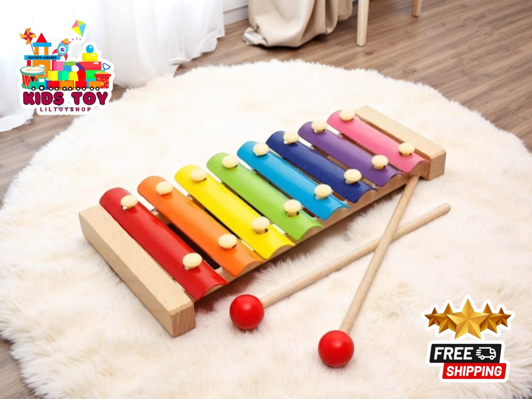 Montessori Wooden Xylophone | Baby Music Instrument | Early Learning ...