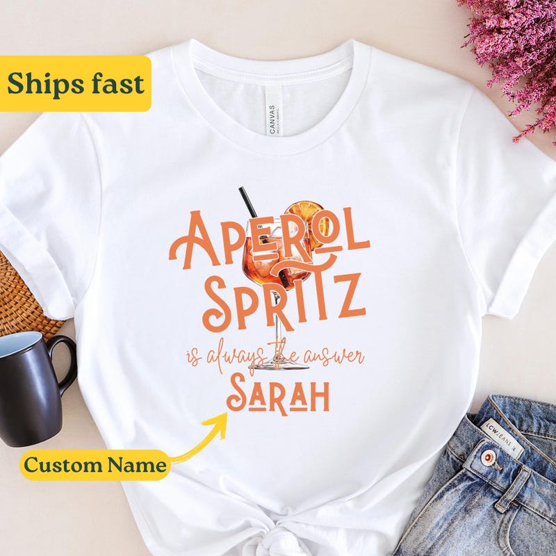 Aperol spritz v neck shirt - Etsy.de