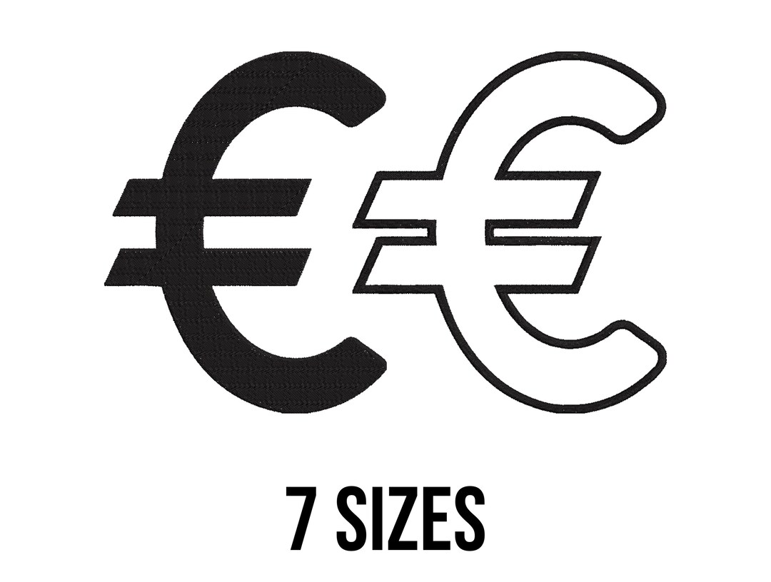 Euro Embroidery Design, Euro Sign Embroidery Files, Euro Silhouette ...
