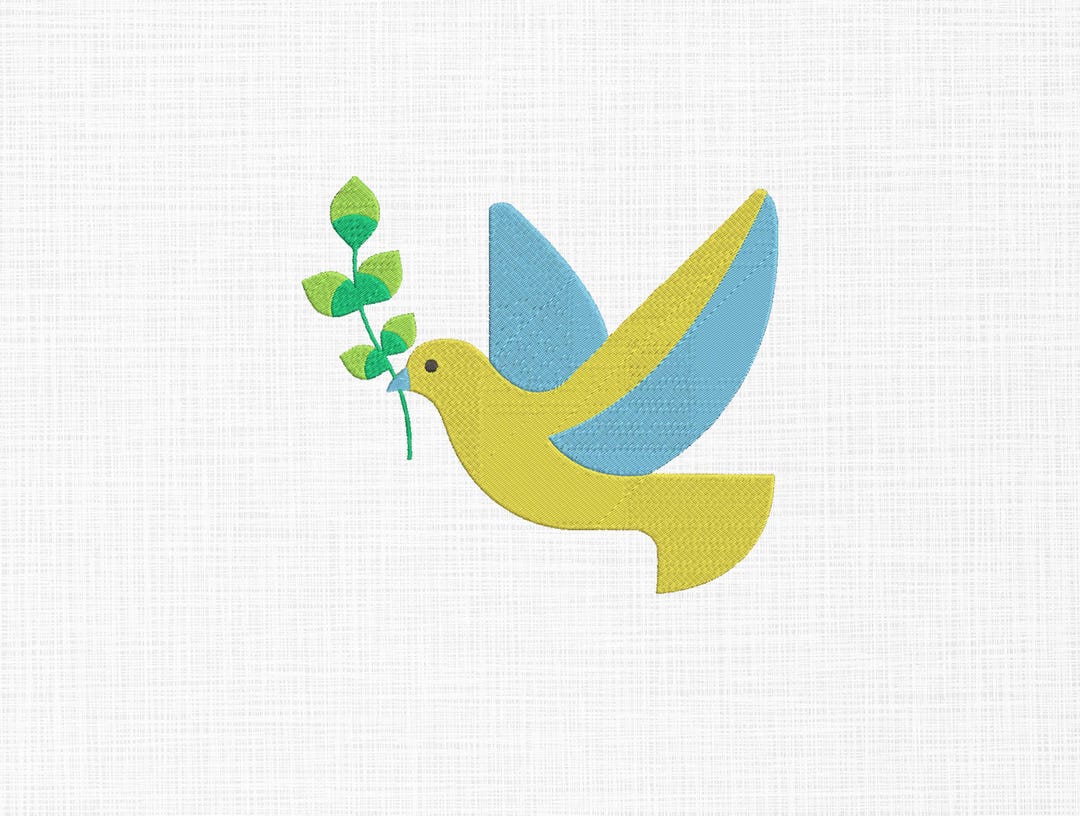 Dove With Branch Embroidery Design, Peace Dove Machine Embroidery File ...