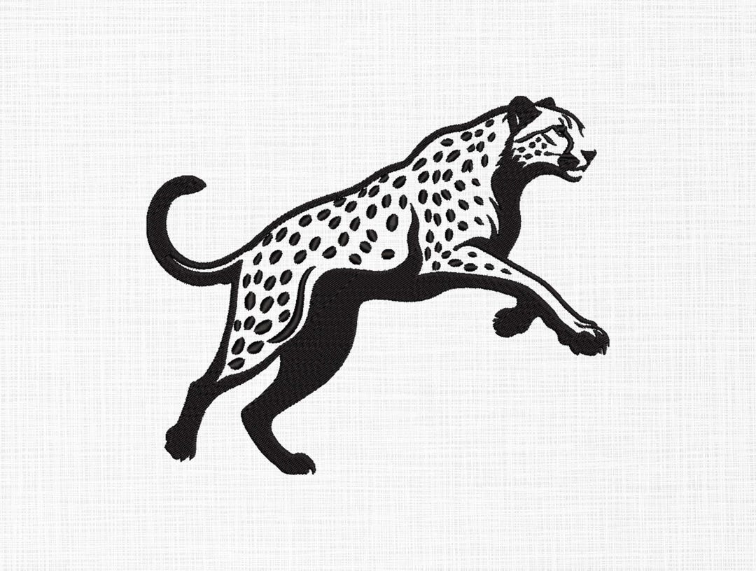 Cheetah Machine Embroidery Design, Leopard Embroidery Pattern, Wild Cat ...