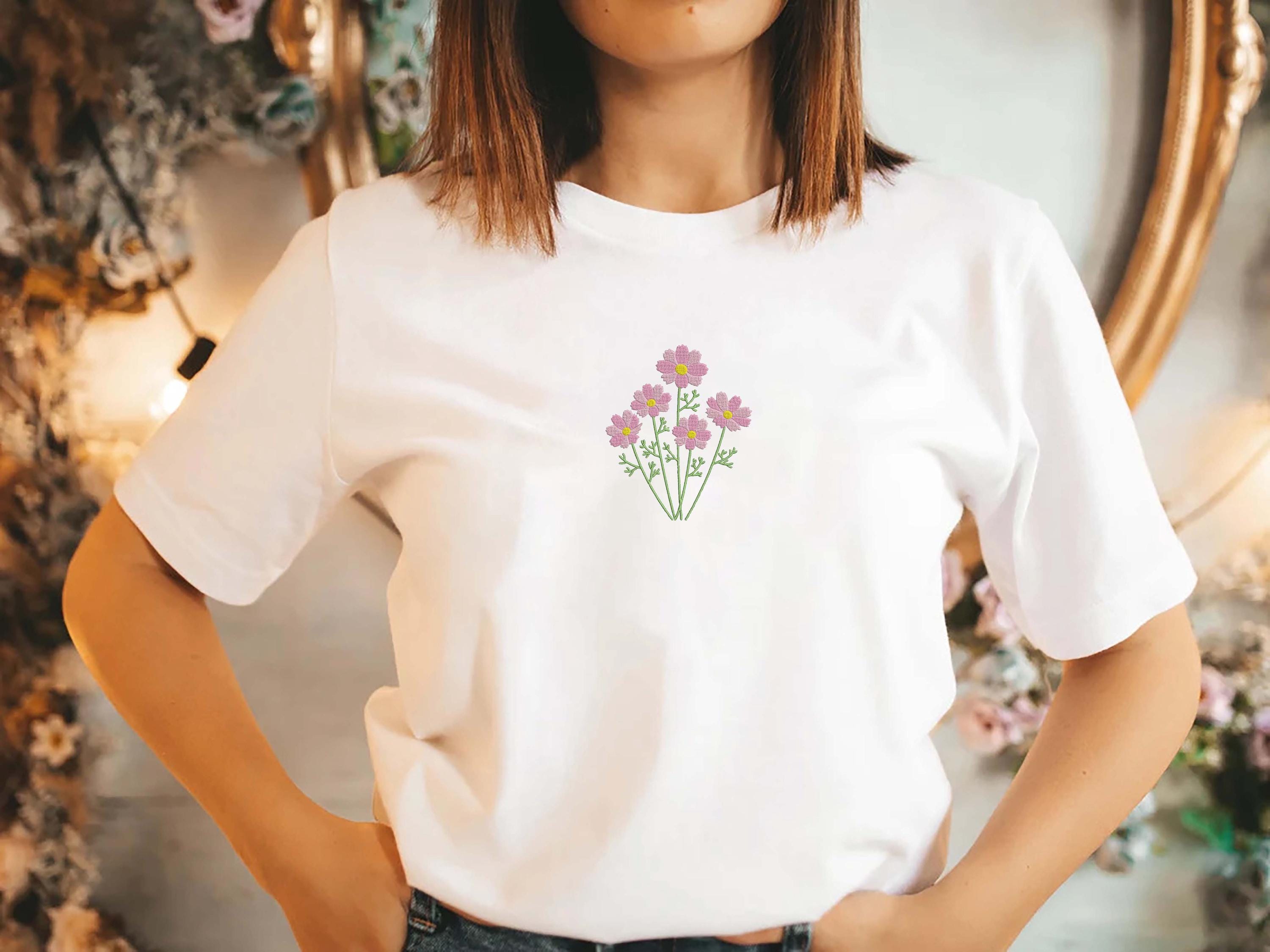 Pink Flower Embroidery Design Pink Embroidery Design Flowers Embroidery ...