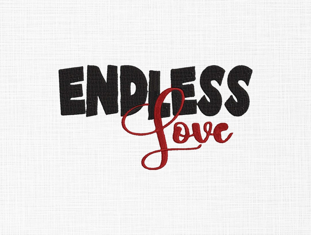 Endless Love Embroidery Design Love Embroidery Design Valentine's Day ...