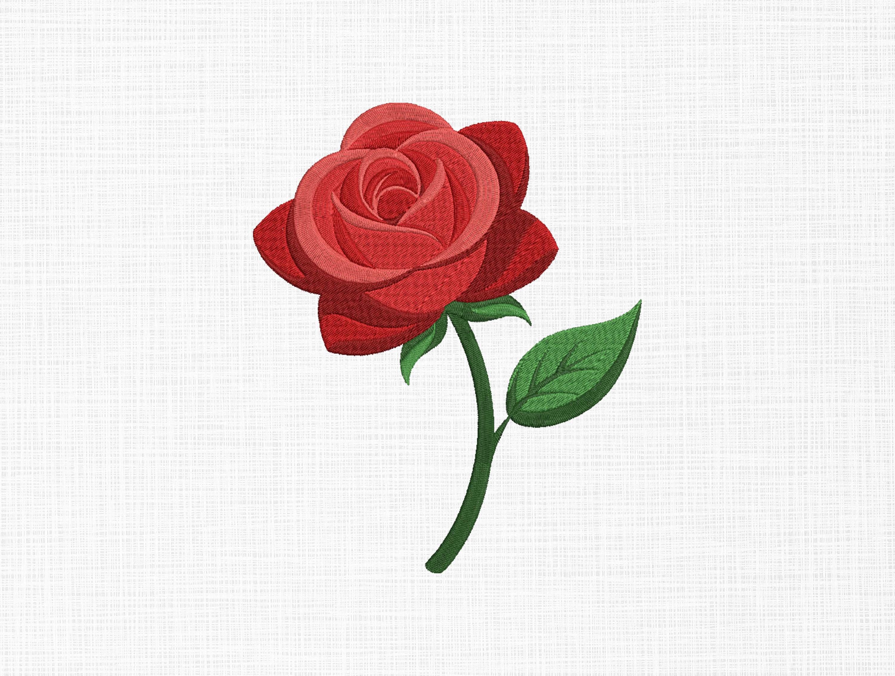Rose Flower Embroidery Design Red Rose Embroidery Design Flowers ...