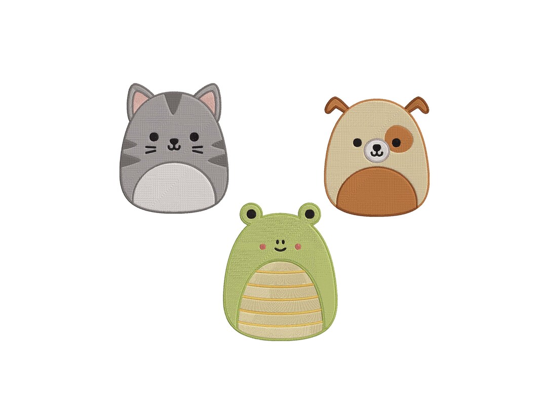 Squish Mallow Animals Machine Embroidery, Animal Embroidery, Forest ...