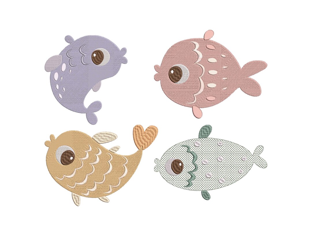 Adorable Fish Embroidery Design - Cute and Playful Sea Life - Machine ...