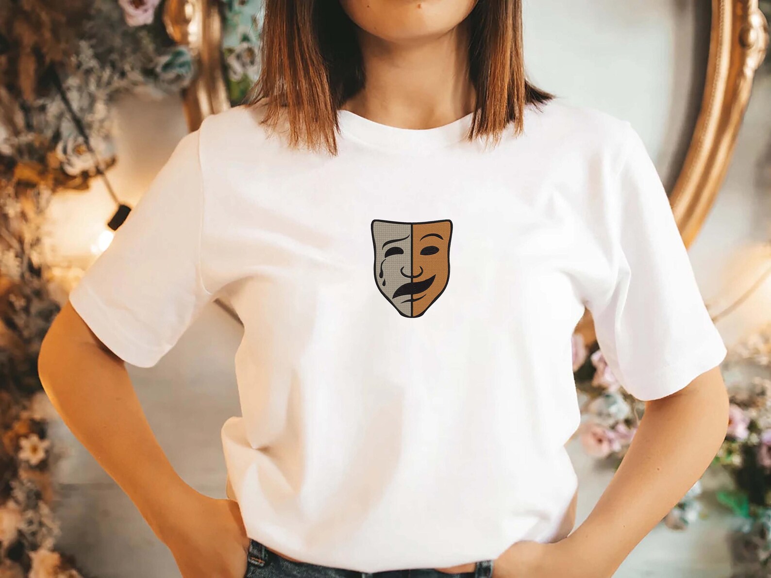 Smiley or Crying Face Mask Embroidery Design Mask Embroidery Smiley ...