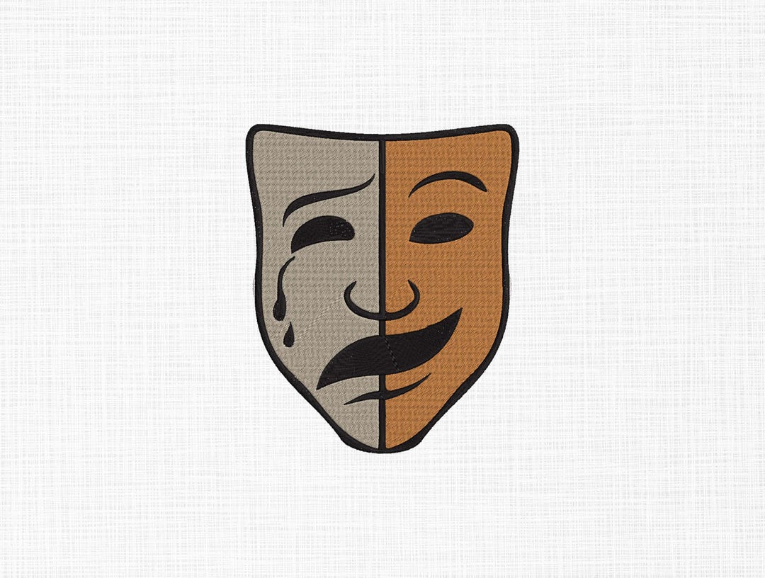 Smiley or Crying Face Mask Embroidery Design Mask Embroidery Smiley ...