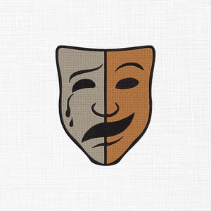 Smiley or Crying Face Mask Embroidery Design Mask Embroidery Smiley ...