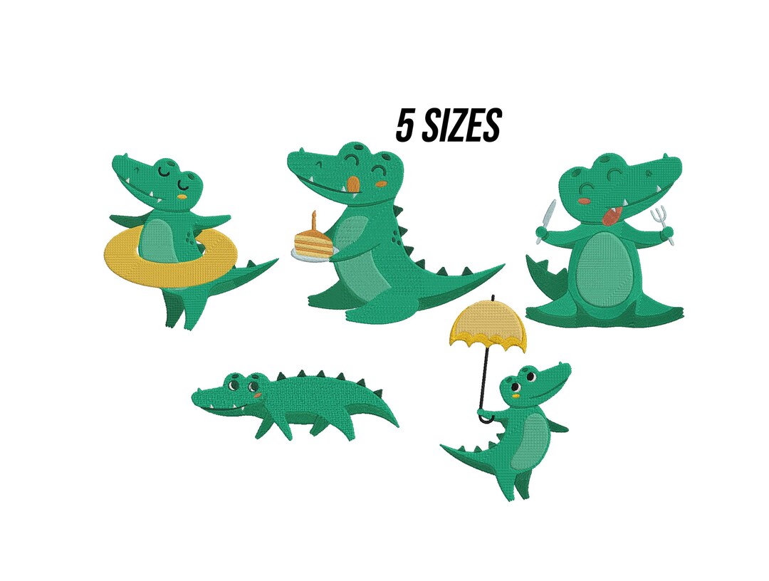 Alligator Bundle Embroidery Design, Crocodile Embroidery, Preppy ...