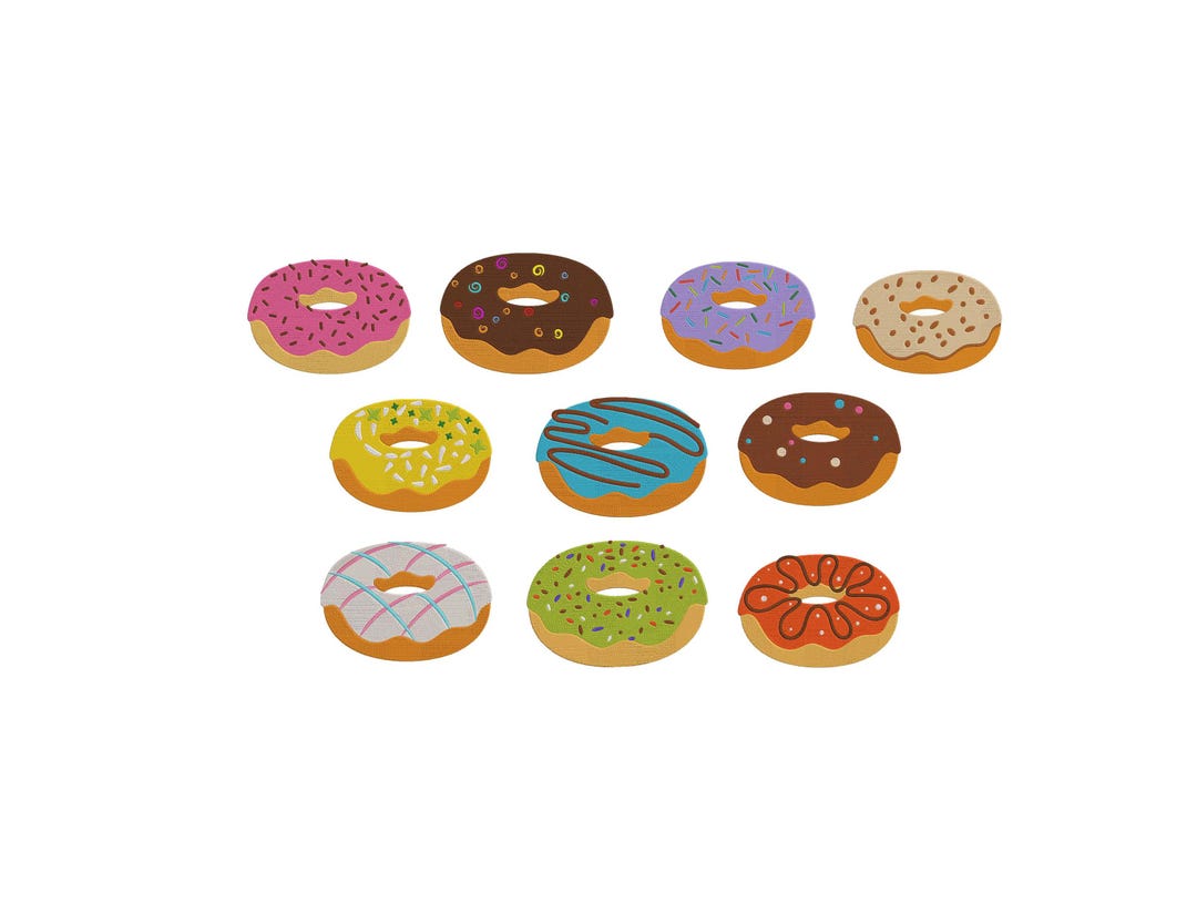 Mini Donut Embroidery Design, Donut Bundle Embroidery Design, Donut ...