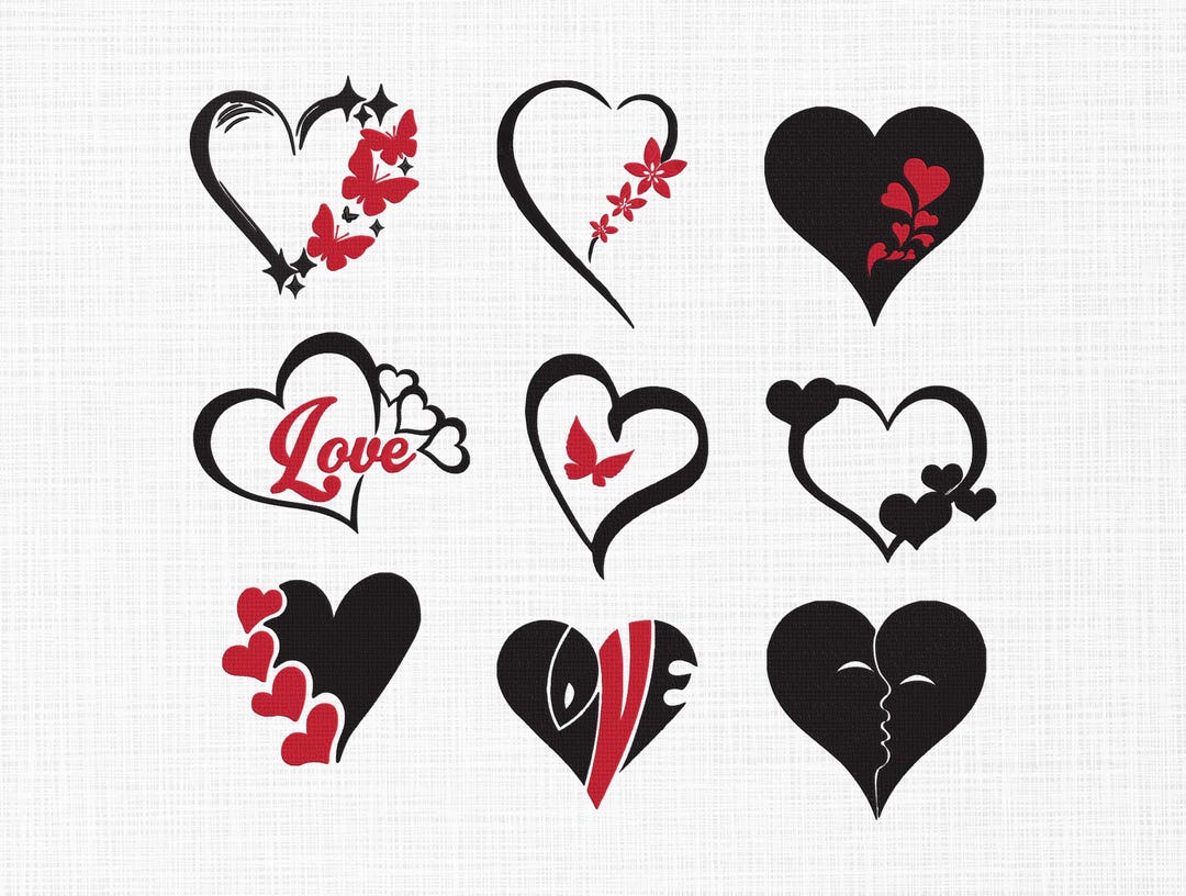 Hearts Bundle Embroidery Design Valentine's Heart Embroidery Cute ...