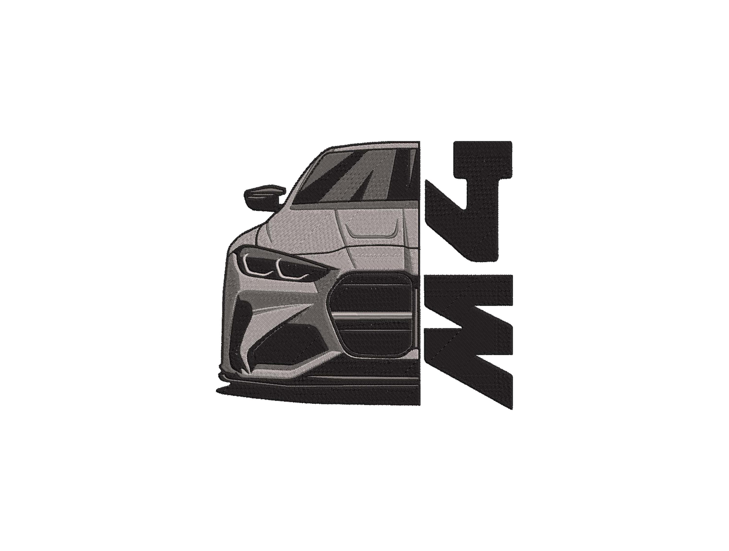 BMW M4 Front View Design Machine Embroidered - Car Front View Digital ...