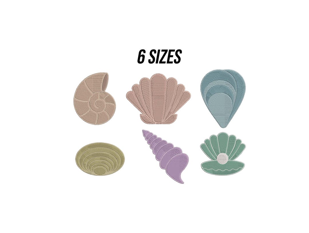 Seashell Beach Lover Embroidery Design, Summer Machine Embroidery File ...