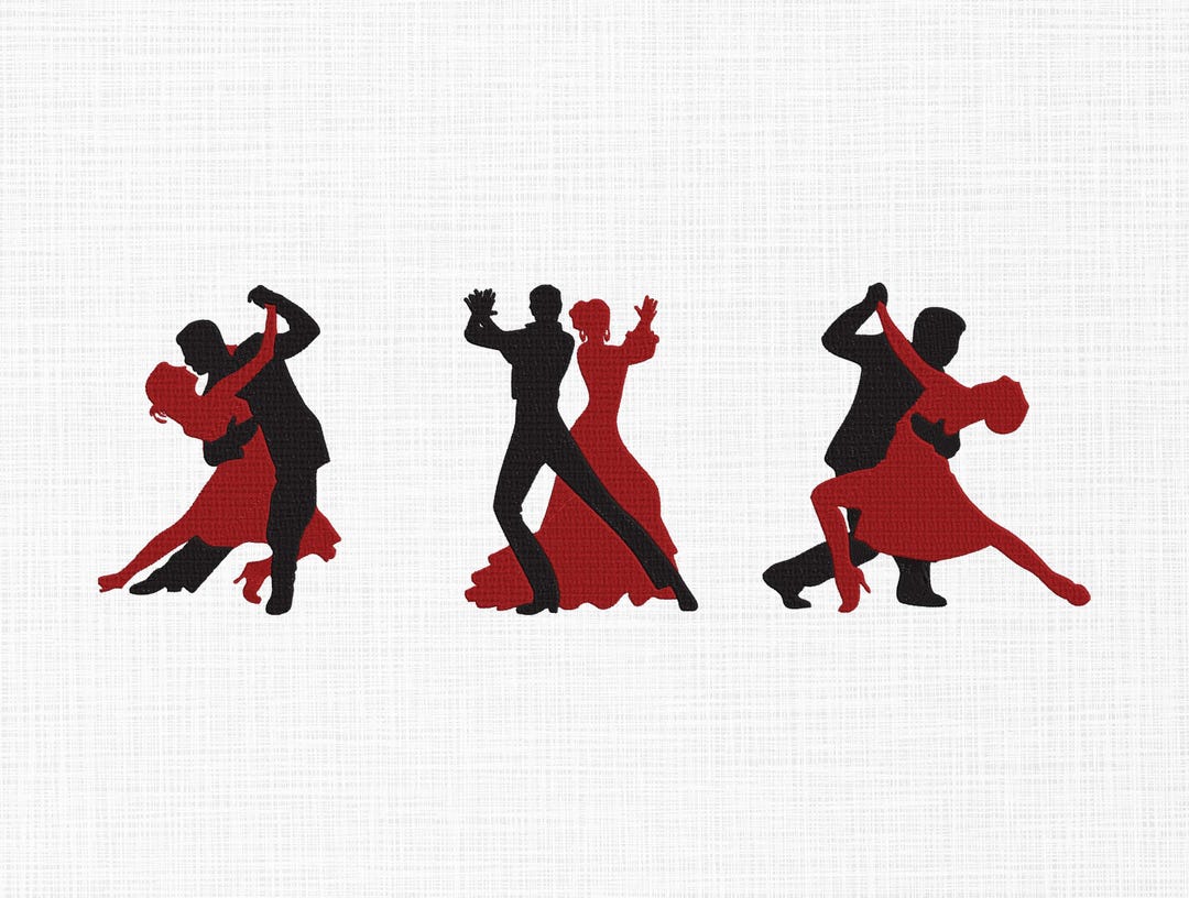 Dancing Couple Embroidery Design Valentin's Couple Embroidery Couple ...