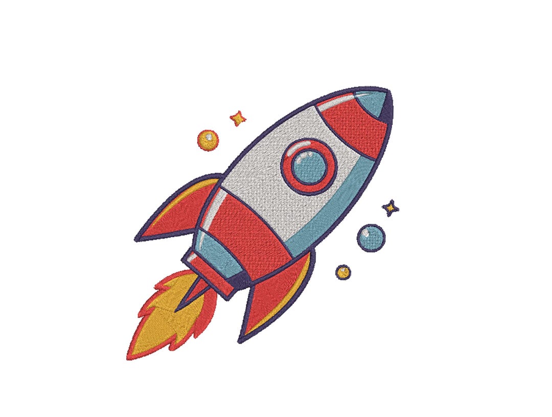 Space Shuttle Machine Embroidery Design, Space Rocket Embroidery Design ...