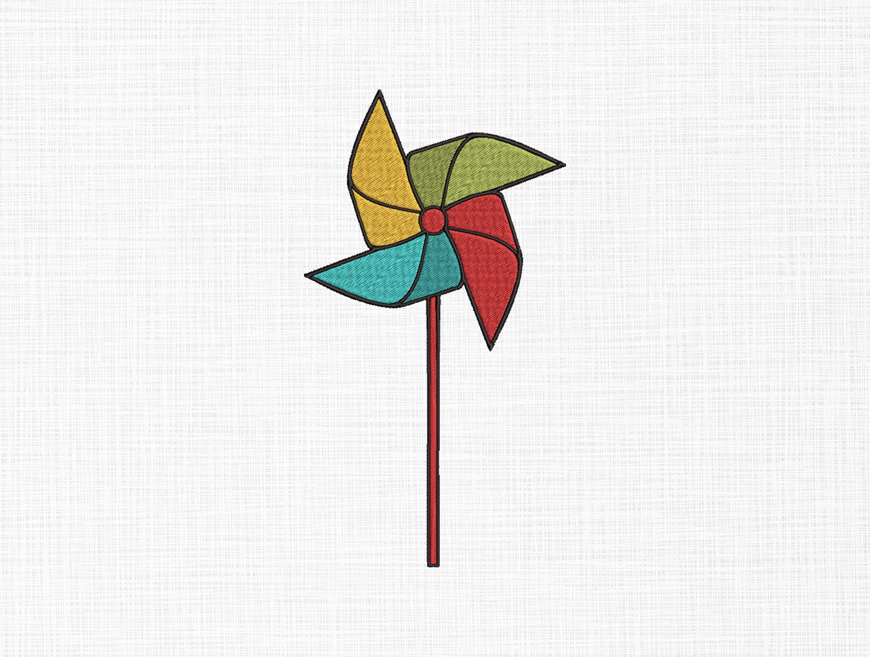 Pinwheel Embroidery Design Pinwheel Fan Embroidery Colorful Pinwheel ...