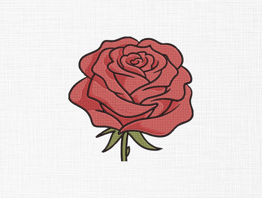 Red Rose Embroidery Design Rose Embroidery Design Flower Embroidery ...