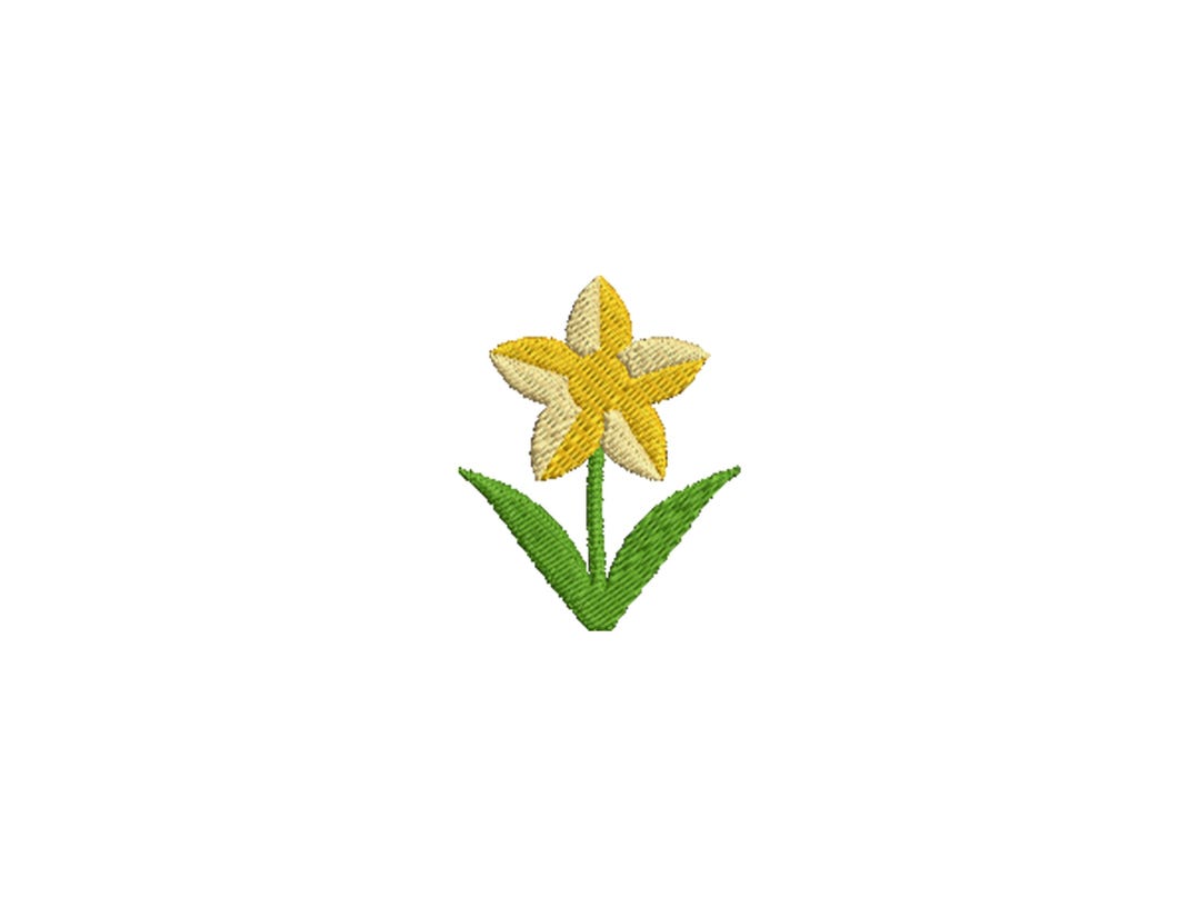 Spring Daffodil Flower Embroidery Design, Daffodil Mini Flower Machine ...
