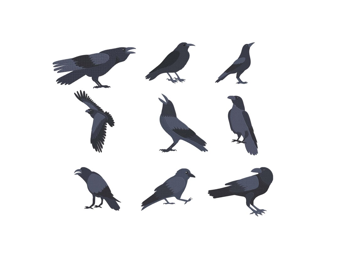 Crows Machine Embroidery, Raven Bundle Embroidery Design, Crow ...