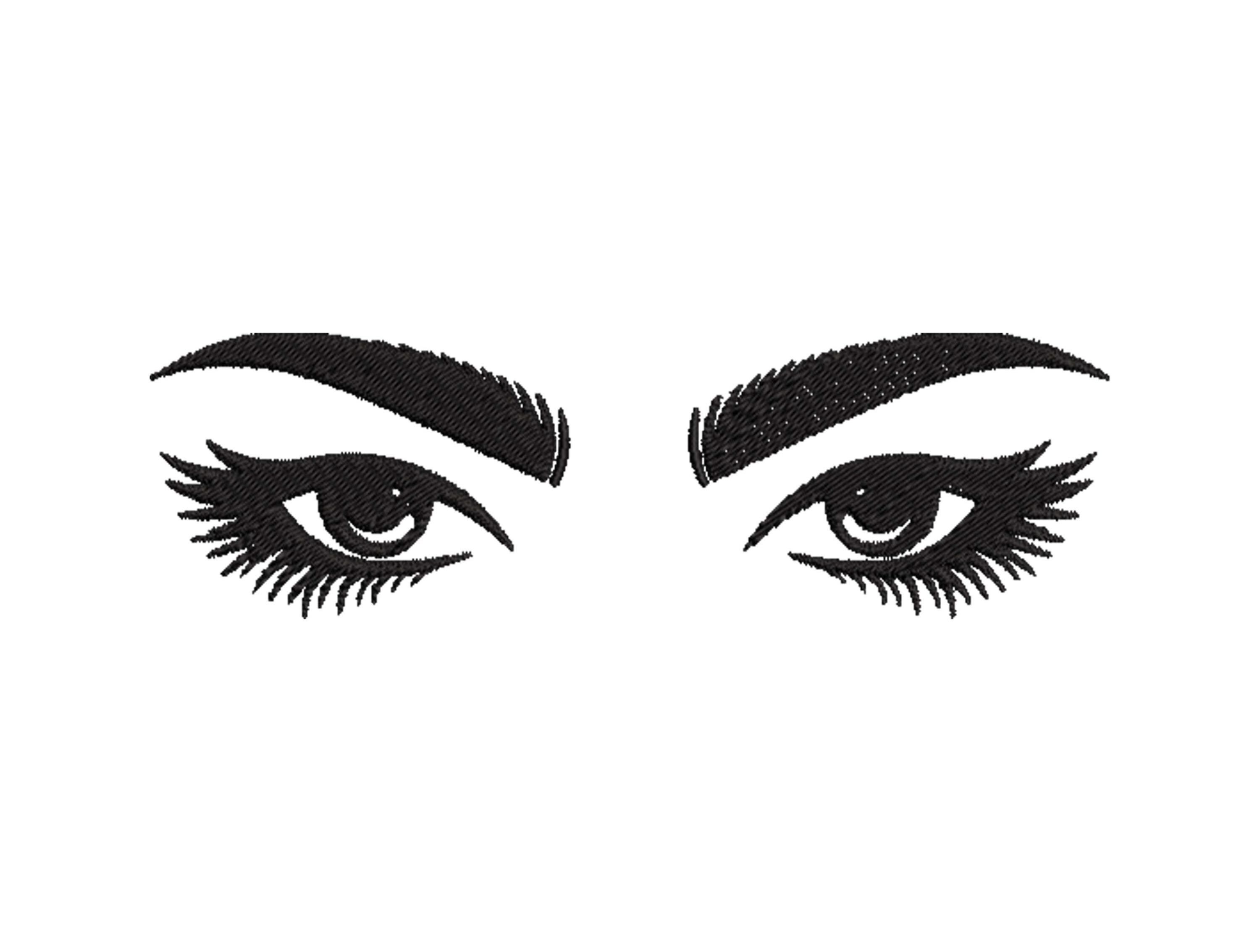 Eyes Embroidery Design - Eyelashes Embroidery Design - Machine ...