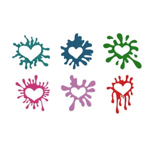Heart Splash Embroidery, Splash Embroidery, Paint Splatter Embroidery ...